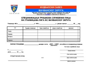 specifikacija troskova